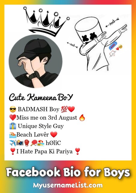 800+ Best Facebook Bio For Boys - Attitude Bio For FB